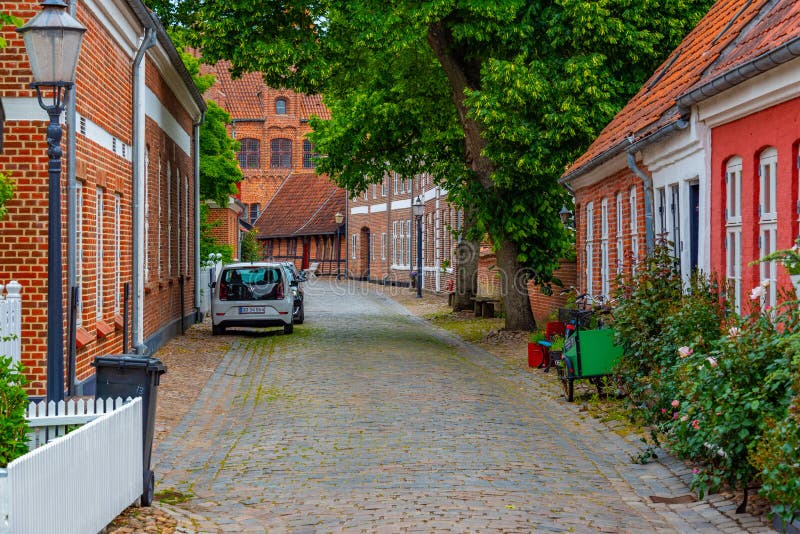 Historical Street in the Center of Ribe, Denmark Editorial Photography ...