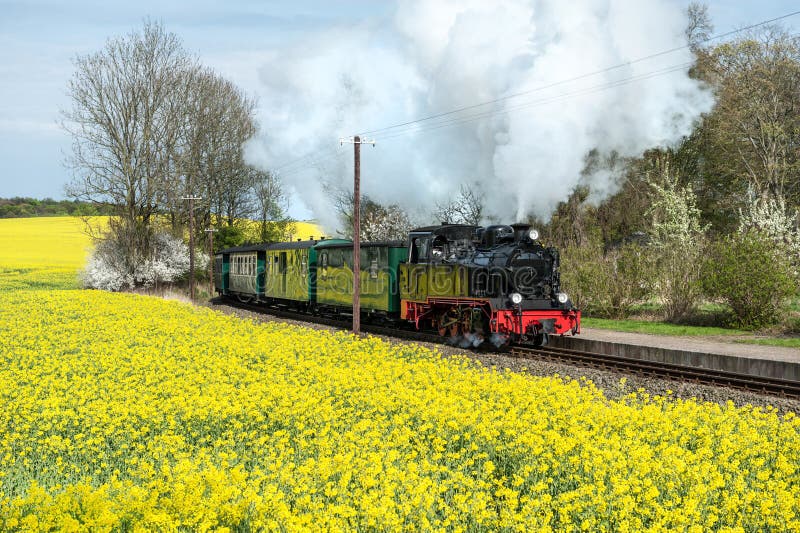 Historical train in spring stock photo. Image of locomotive - 40196034