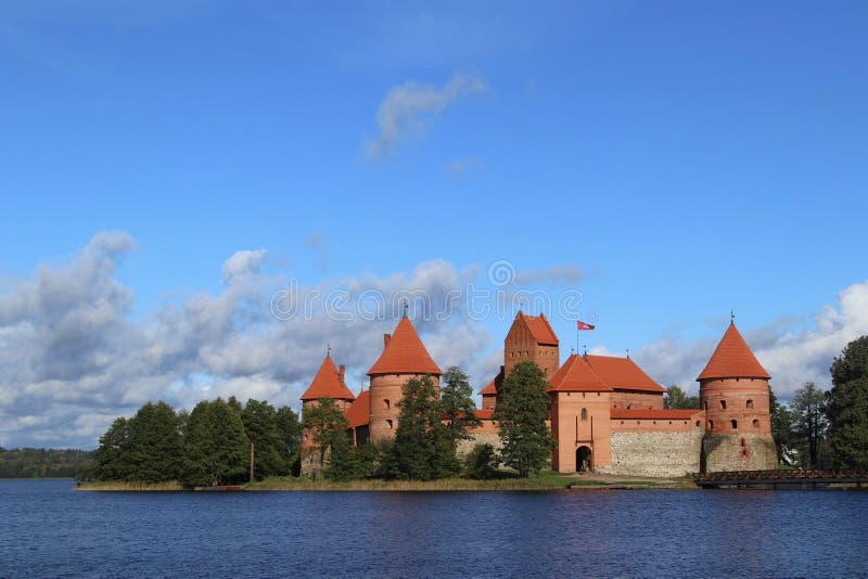 Historical Trakai Castle in Lithuania Under the Beautiful Cloudy Sky ...