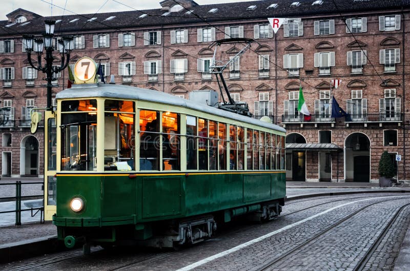 Historical Tram in Turin Italy Stock Photo - Image of public, regio ...
