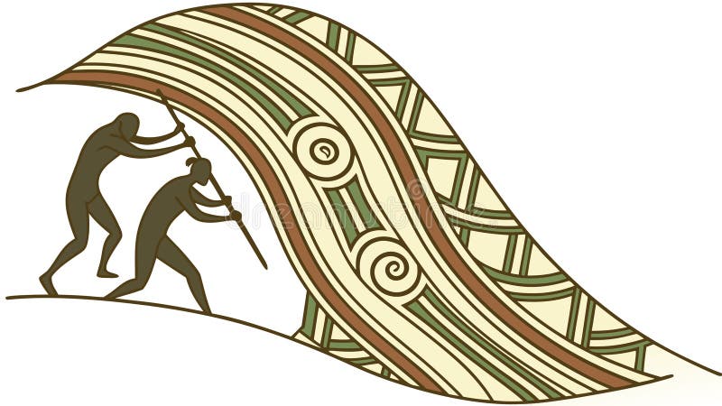 Historical Tribal Pattern with Figures Vector Graphic, Vector Design ...