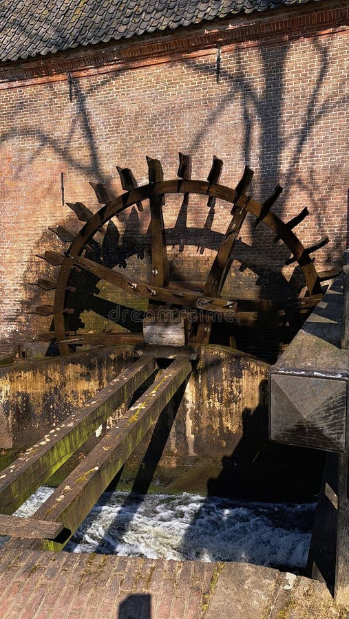 A Historical Water Wheel is Still Working Stock Image - Image of ...