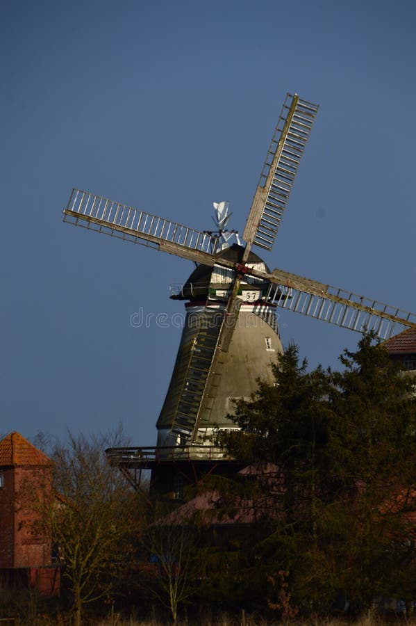 Historical Wind Mill in the Town Doerverden at the River Weser, Lower ...