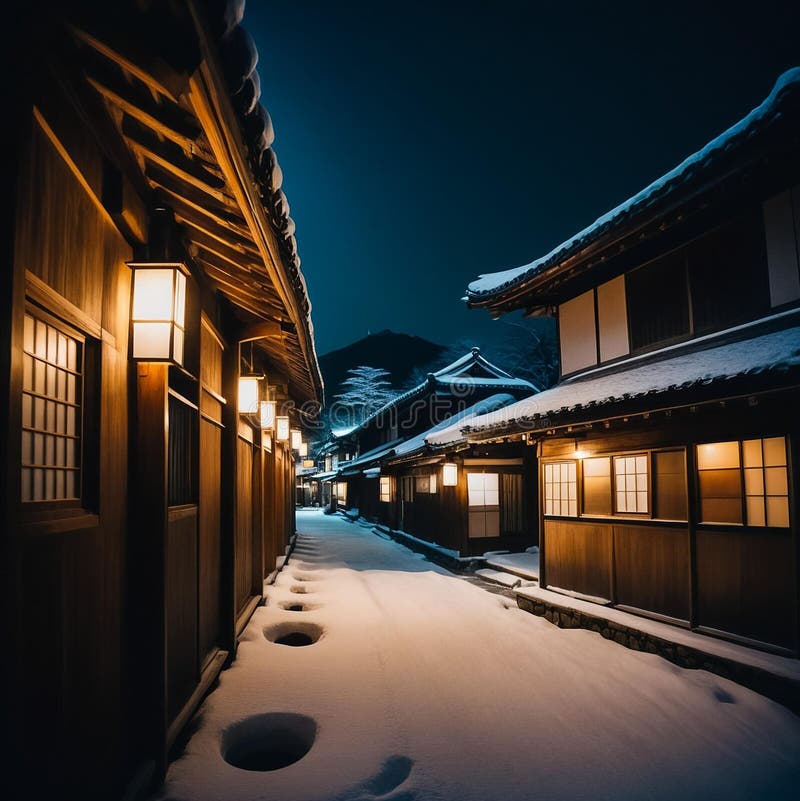 Historical Winter Village in Japan. Ancient Architecture Stock ...