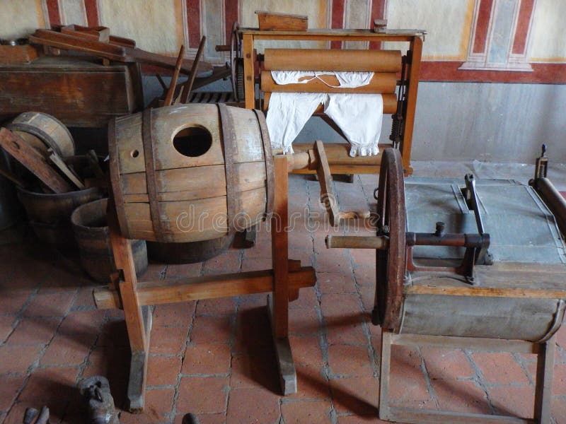 Historical Wooden Tools in an Old House Stock Image - Image of string ...