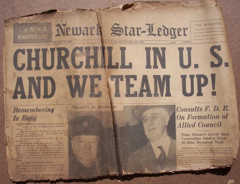 Historical World War Headlines Editorial Stock Photo - Image of defend ...