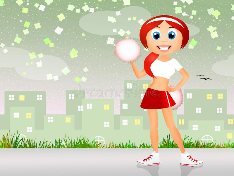 Ilustración De La Historieta De La Animadora Ilustración del Vector ...