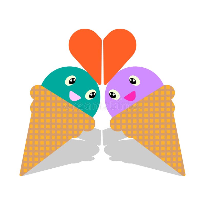 Historieta Del Amor Del Helado Linda Ilustración del Vector ...