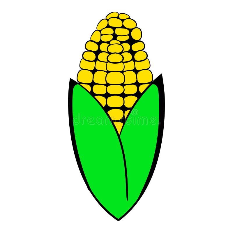 Icono De La Mazorca De Maíz En Estilo Plano Ilustración del Vector ...