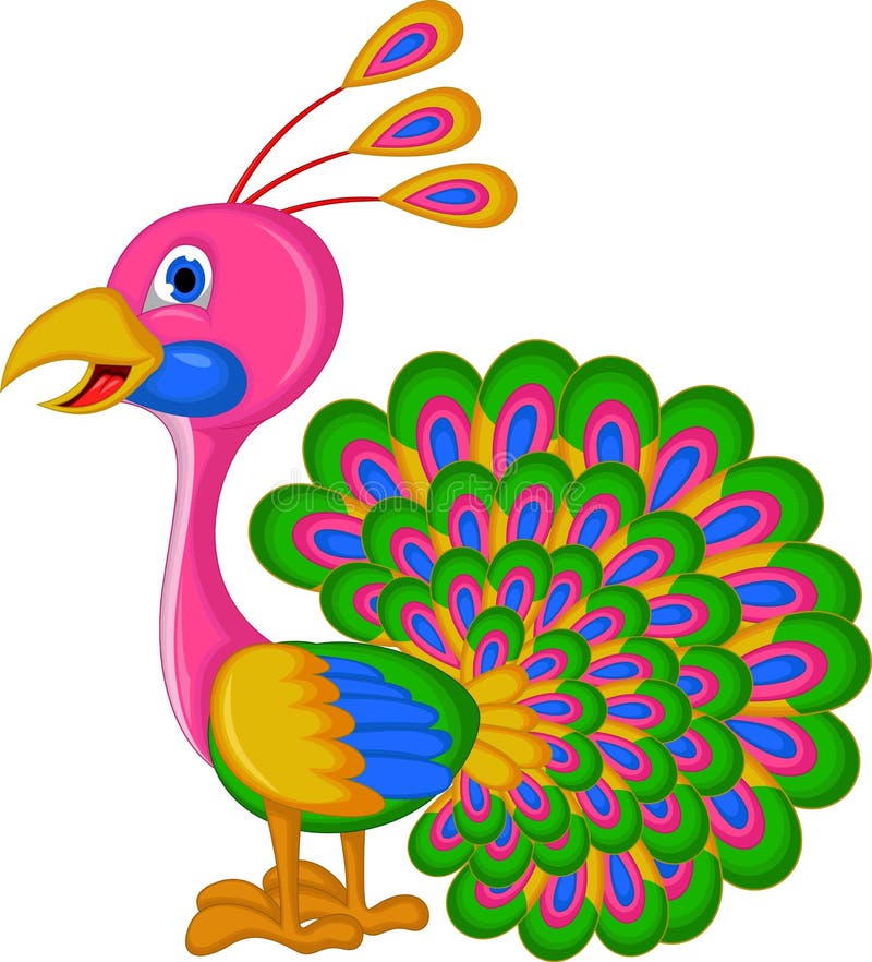 Pavo real de la historieta ilustración del vector. Ilustración de ...