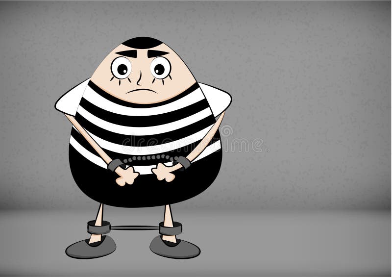 Dibujo Animado De Prisionero Con Ilustración De Uniforme Ilustración ...