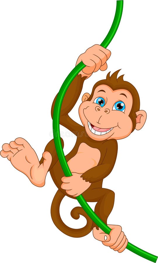 Mono feliz ilustración del vector. Ilustración de cola - 1877507
