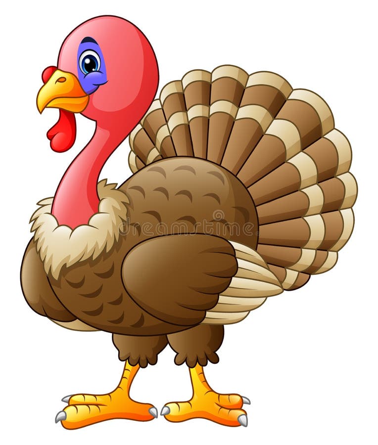 Historieta linda del pavo ilustración del vector. Ilustración de granja ...