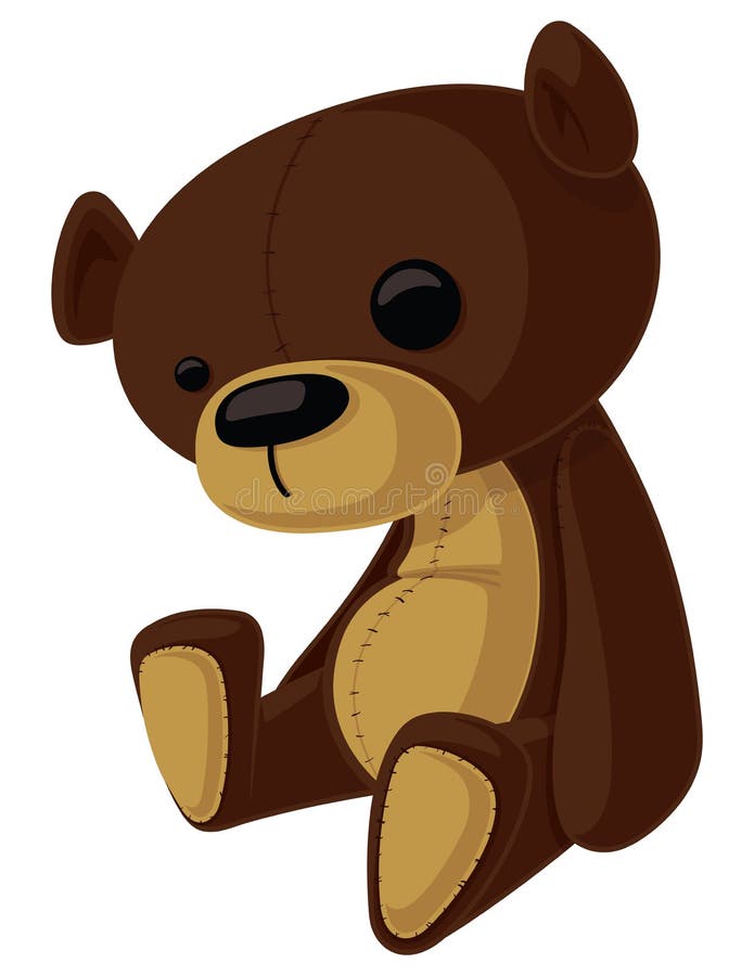 Historieta Teddy Bear Del Vector Del Poco Firme-ojo Ilustración del ...