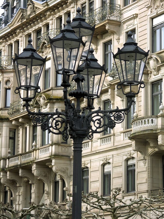 Historic Lantern and Old House in Baden-Baden Stock Image - Image of ...