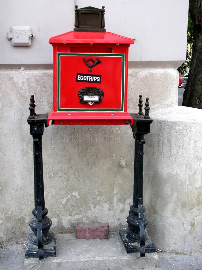 Historical Red Mailbox in Budapest - Hungary Editorial Stock Photo ...