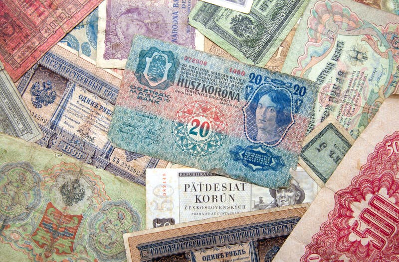 Historisches Papiergeld stockfoto. Bild von ansicht, czechoslovakia ...