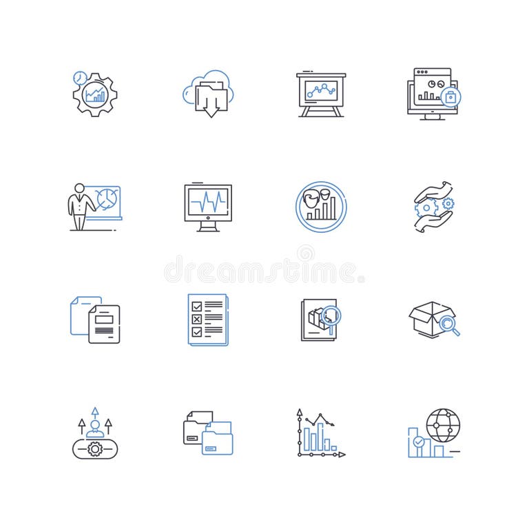 History Algorithms Line Icons Collection Computation Computing