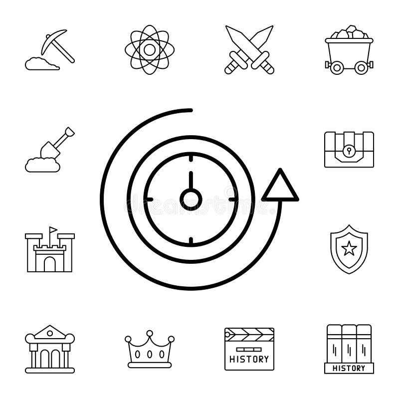 History, History, Clock, Time Flat Vector Icon in History Pack Stock ...