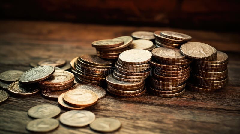 History coins on table stock illustration. Illustration of aged - 370431723