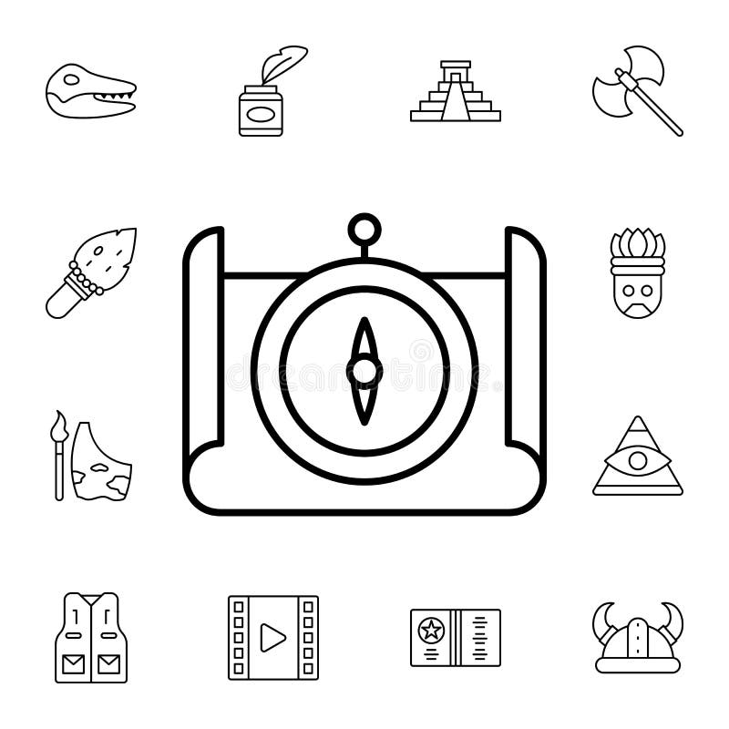 History, Compass, Map Flat Vector Icon in History Pack Stock ...