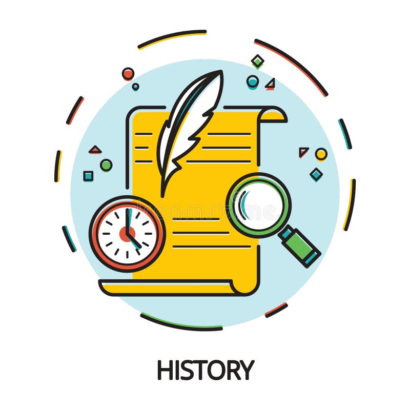 History concept design. stock vector. Illustration of magnifying ...