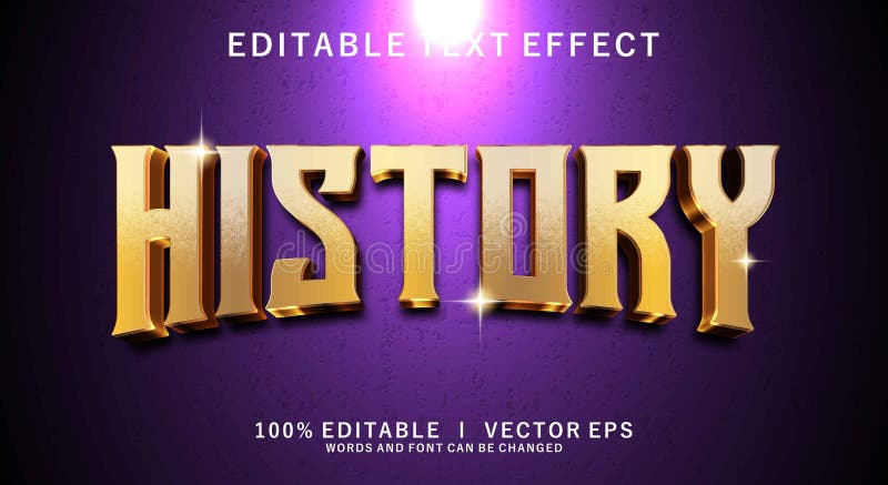 History 3d Vector Text Effect with Modern Style Design Stock Vector ...