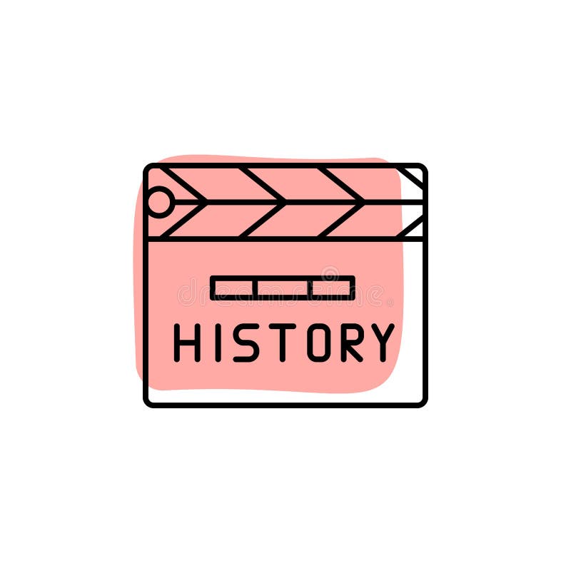 History, Documentary with Color Shadow Vector Icon in History Set Stock ...
