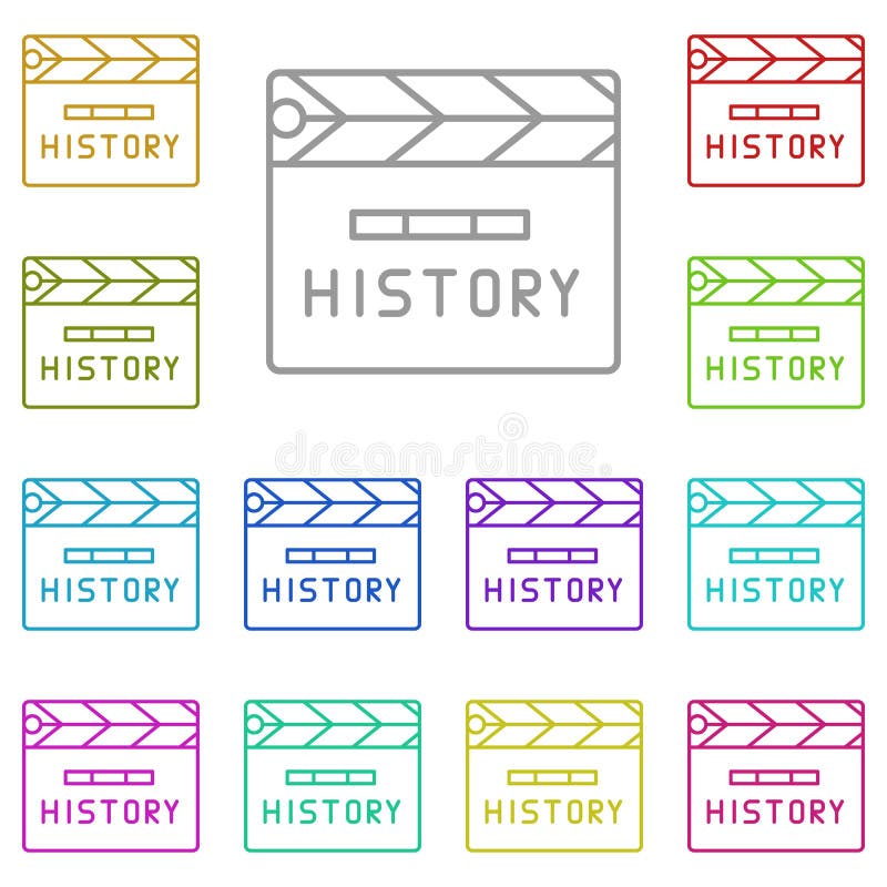 History, Documentary Multi Color Icon. Simple Thin Line, Outline Vector ...