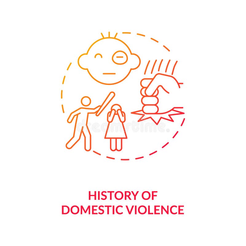 History of Domestic Violence Red Gradient Concept Icon Stock Vector ...
