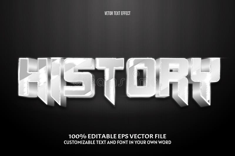 History Editable Text Effect 3 Dimension Emboss Modern Style Stock ...