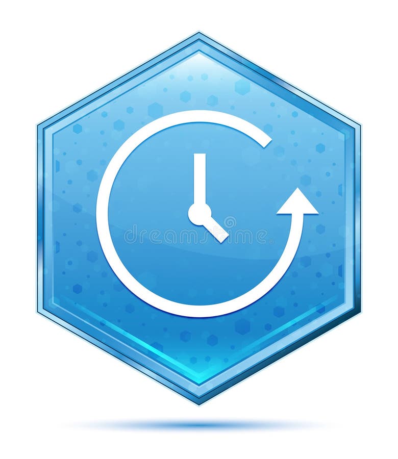History Icon Crystal Blue Hexagon Button Stock Illustration ...
