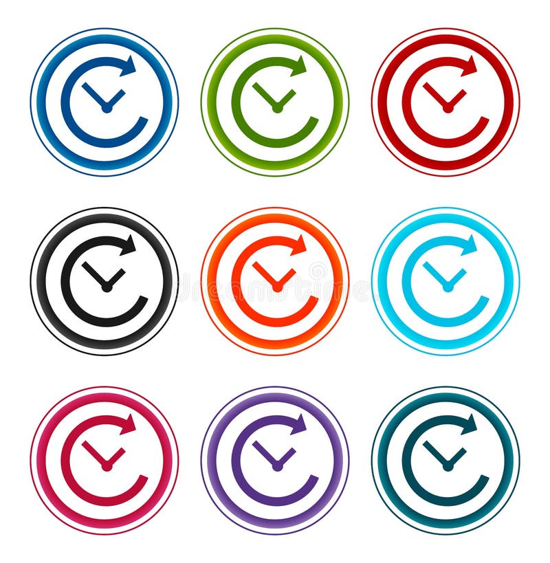 History Icon Glossy Round Buttons Illustration Stock Vector ...