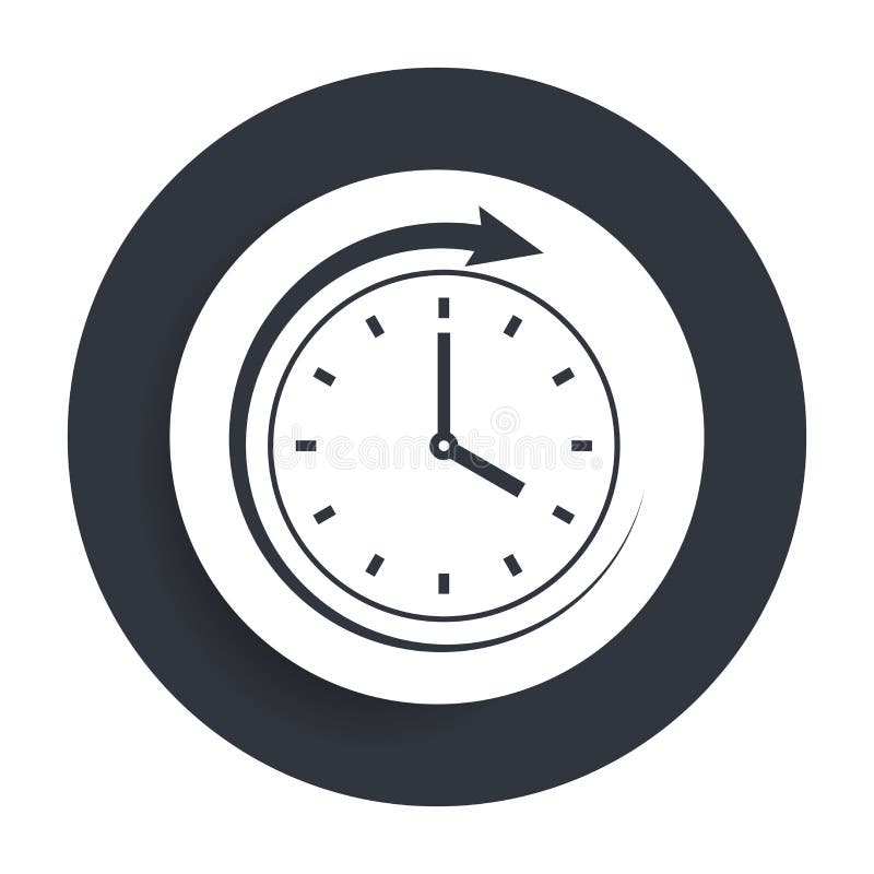 History Icon Flat Vector Round Button Clean Black and White Design ...