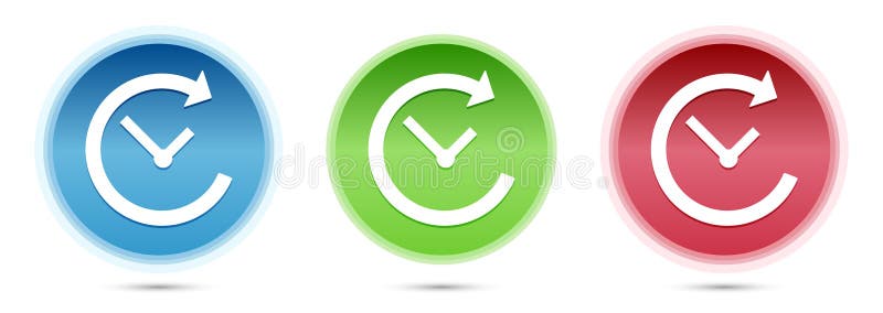 History Icon Glass Round Buttons Set Illustration Stock Vector ...