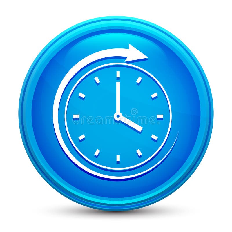 History Icon Glass Shiny Blue Round Button Isolated Design Vector ...