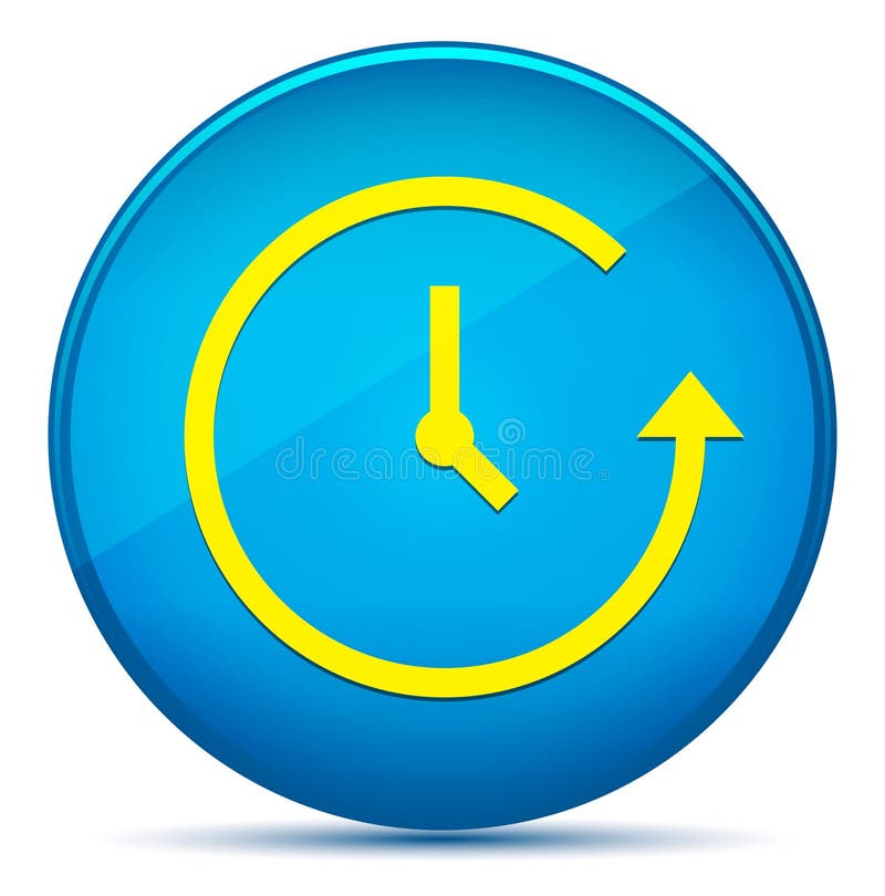 History Icon Modern Flat Cyan Blue Round Button Stock Illustration ...