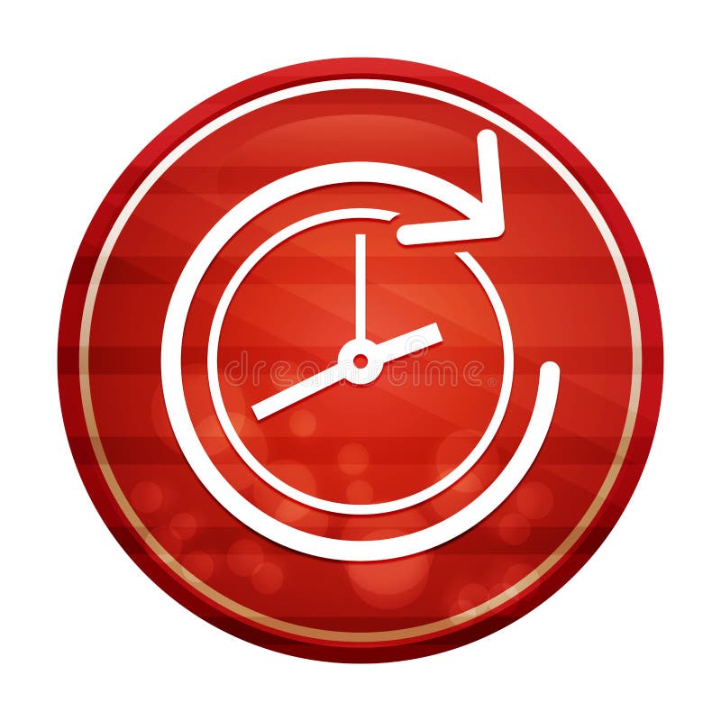 History Icon Realistic Diagonal Motion Red Round Button Illustration ...