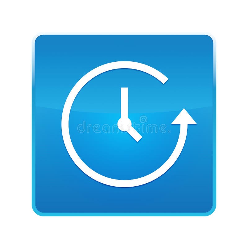 History Icon Shiny Blue Square Button Stock Illustration - Illustration ...