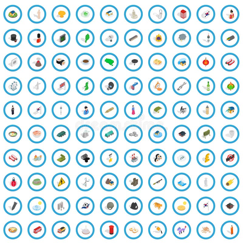 100 History Icons Set, Isometric 3d Style Stock Vector - Illustration ...