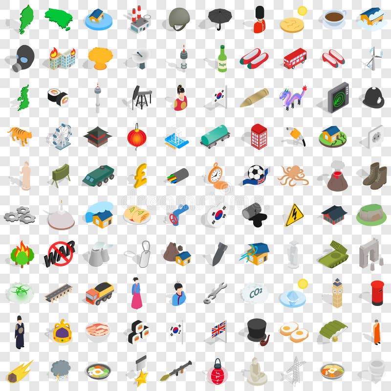100 History Icons Set, Isometric 3d Style Stock Vector - Illustration ...