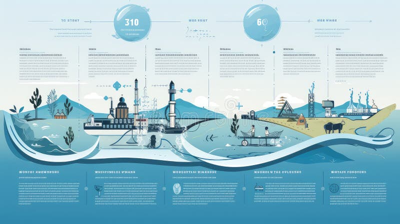 History infographic water stock illustration. Illustration of methods ...