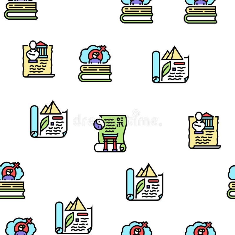 History Learn Educational Lesson Vector Seamless Pattern Stock ...