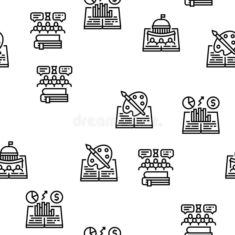 History Learn Educational Lesson Vector Seamless Pattern Stock Vector ...