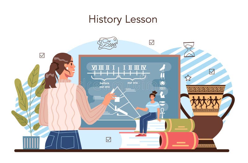 History Lesson Symbols, Education, Schooling And Learning Elements ...