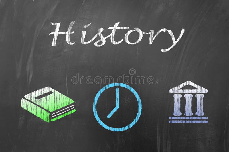 History Lesson on School Blackboard Concept Stock Illustration ...
