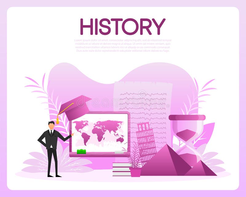 History Lesson. History School Subject. Vector Illustration. Stock ...