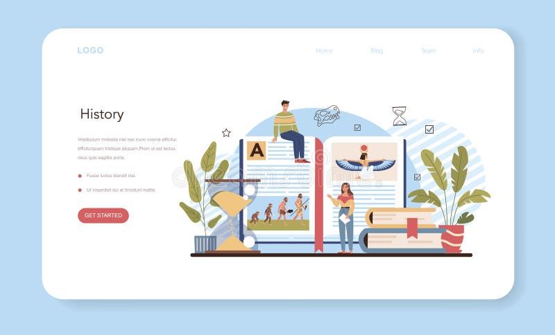 History Lesson Web Banner or Landing Page. History School Subject Stock ...