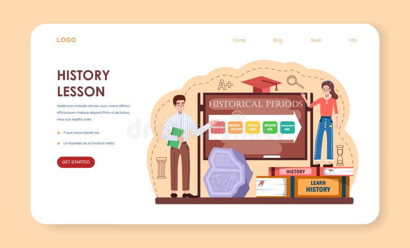 History Lesson Web Banner or Landing Page. History School Subject Stock ...