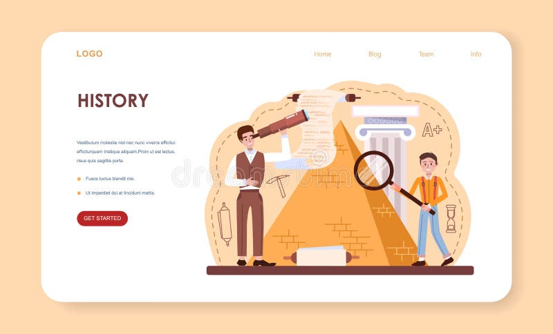 History Lesson Web Banner or Landing Page. History School Subject Stock ...